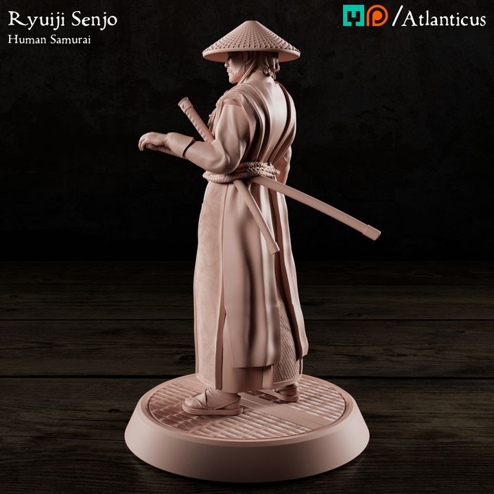 3D Printable Male Human Ronin Samurai - Ryuiji Senjo by Atlanticus Arts