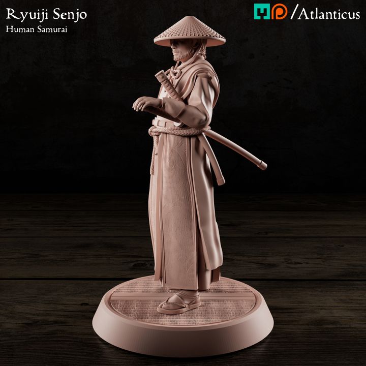 3D Printable Male Human Ronin Samurai - Ryuiji Senjo by Atlanticus Arts