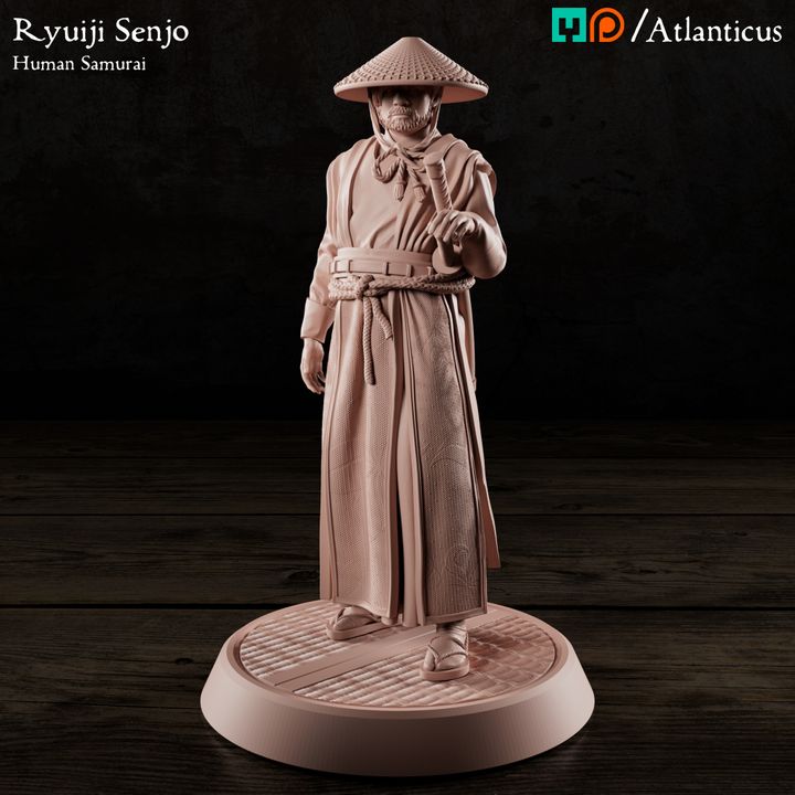 3D Printable Male Human Ronin Samurai - Ryuiji Senjo by Atlanticus Arts