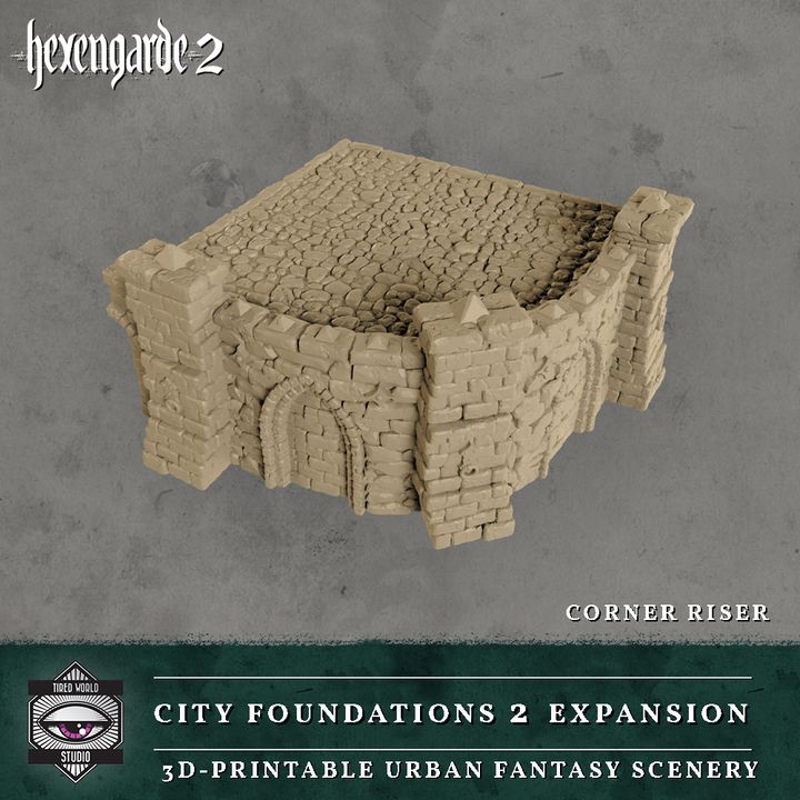 3D Printable City Foundations 2 Expansion by Tired World Studio