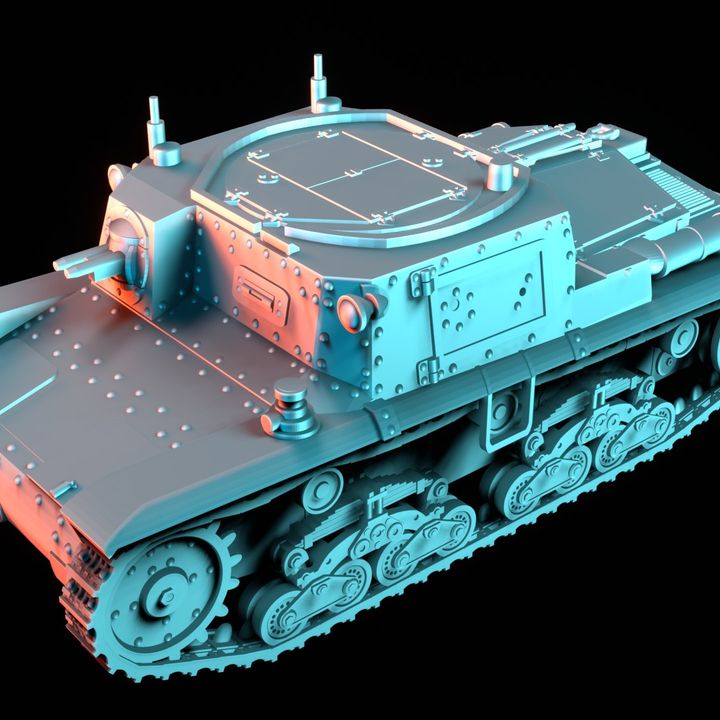 3D Printable Carro Comando M40 Italian Command Tank - 1:56 scale by ...