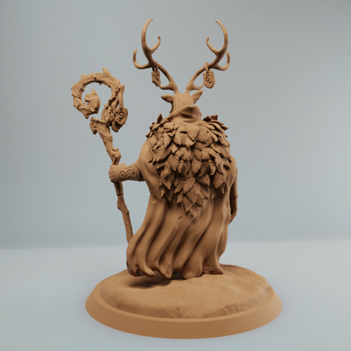 3D Printable Deerfolk Cervan Deer Druid with Staff - Pre supported by ...