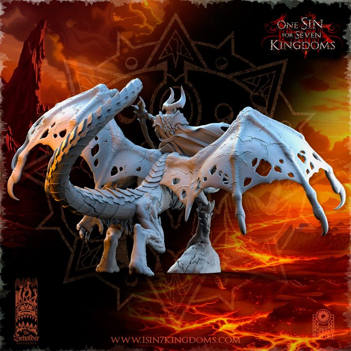 3D Printable Realms of Mayhem Sorcerer on Undead Manticore by The ...