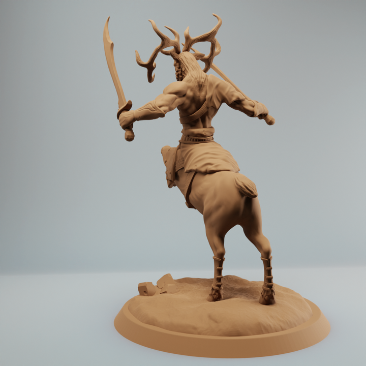 3D Printable Deer Centaur with swords, Cervan Centaur - supported by ...