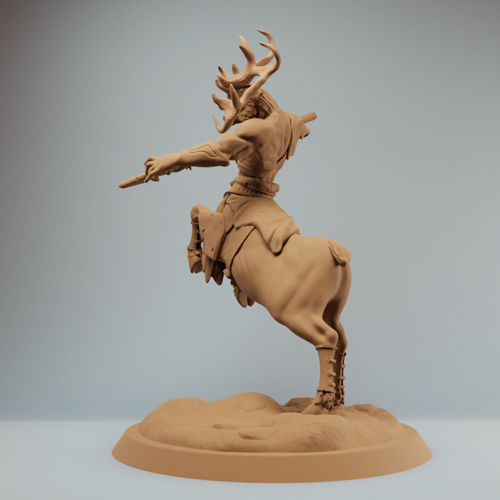 3D Printable Deer Centaur hunter with spear charging - Pre supported by ...