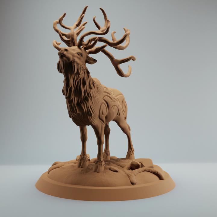 3D Printable Ancient Rune Deer Fantasy Stag - Pre supported by Vulcan ...