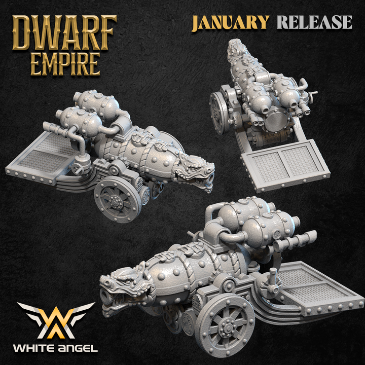 3D Printable DWARF FIRE CANNON - DWARF EMPIRE (JANUARY 2025 RELEASE) by ...