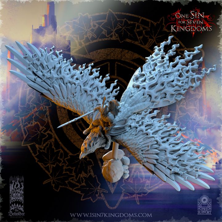 3D Printable Silvermoor Elves Searing Bird Lord on Phoenix by The ...