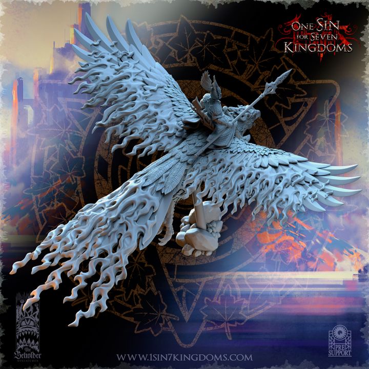 3D Printable Silvermoor Elves Searing Bird Lord on Phoenix by The ...