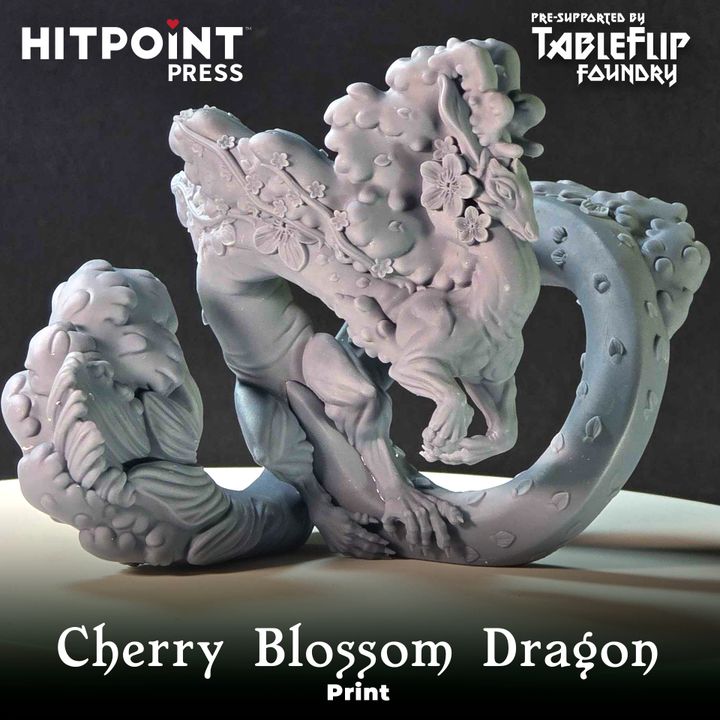 3D Printable FLORAL DRAGONS - Cherry Blossom Dragon by Hit Point Press