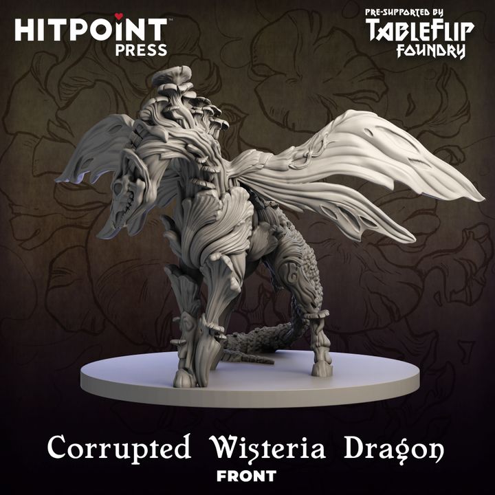 3D Printable FLORAL DRAGONS - Corrupted Wisteria Dragon by Hit Point Press