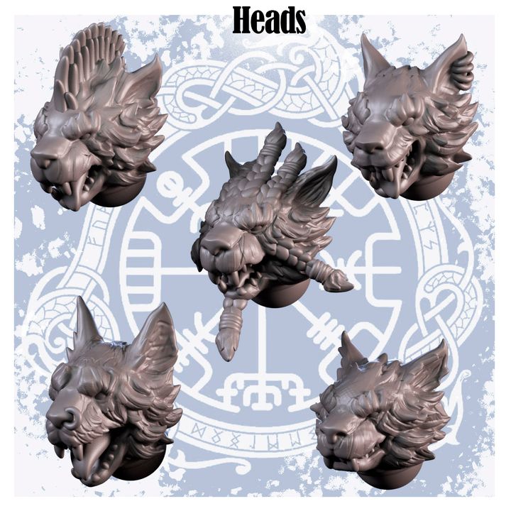 3D Printable Werewolf heads by Sergeant Hammer