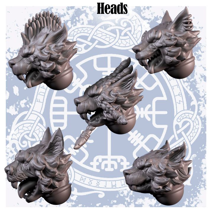 3D Printable Werewolf heads by Sergeant Hammer