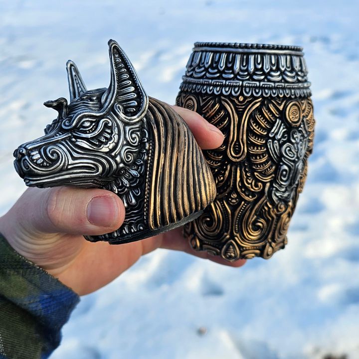 3D Printable Anubis Coptic urn by Zane Rogers