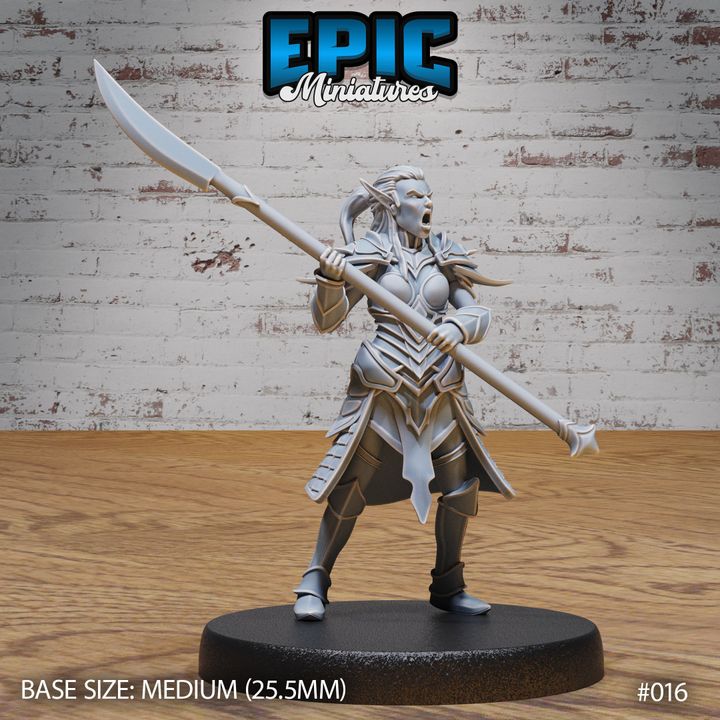 3D Printable Dark Elf Army Spear / Elven Fighter / Elvish Warrior ...