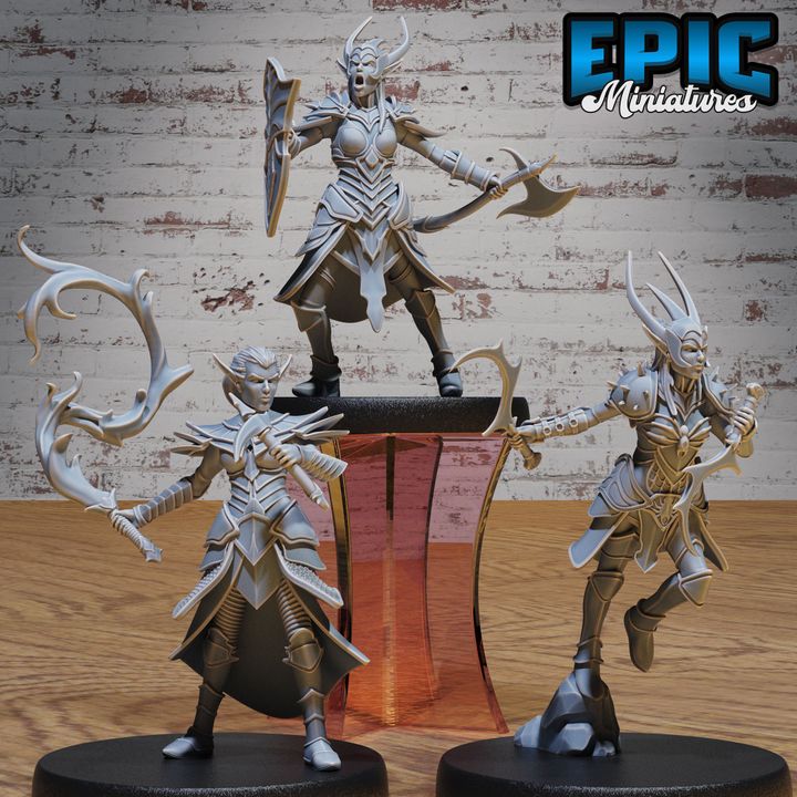 3D Printable Dark Elf Army Set B / Elven Fighter / Elvish Warrior ...