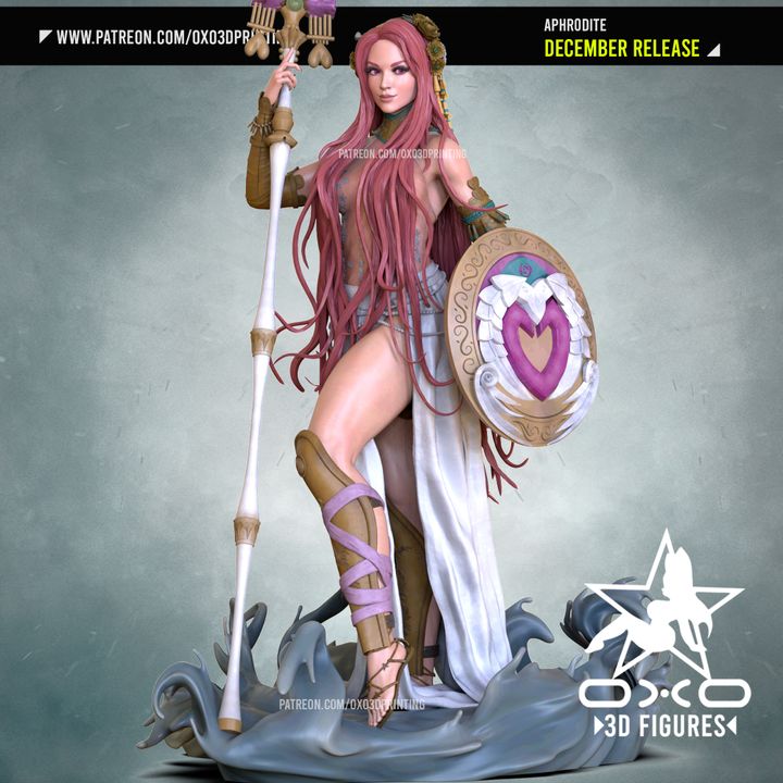 3D Printable Aphrodite Miniature Figure by OXO3D Figures