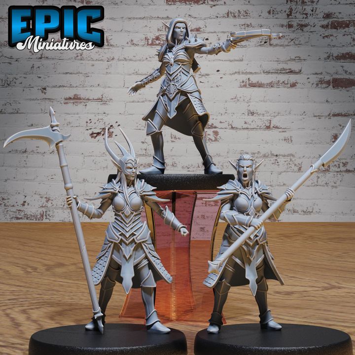 3D Printable Dark Elf Army Set C / Elven Fighter / Elvish Warrior ...