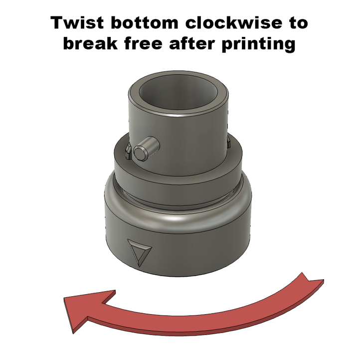 3D Printable Twist-Lock Wing/Kite Pump Adapter by Juri Munkki