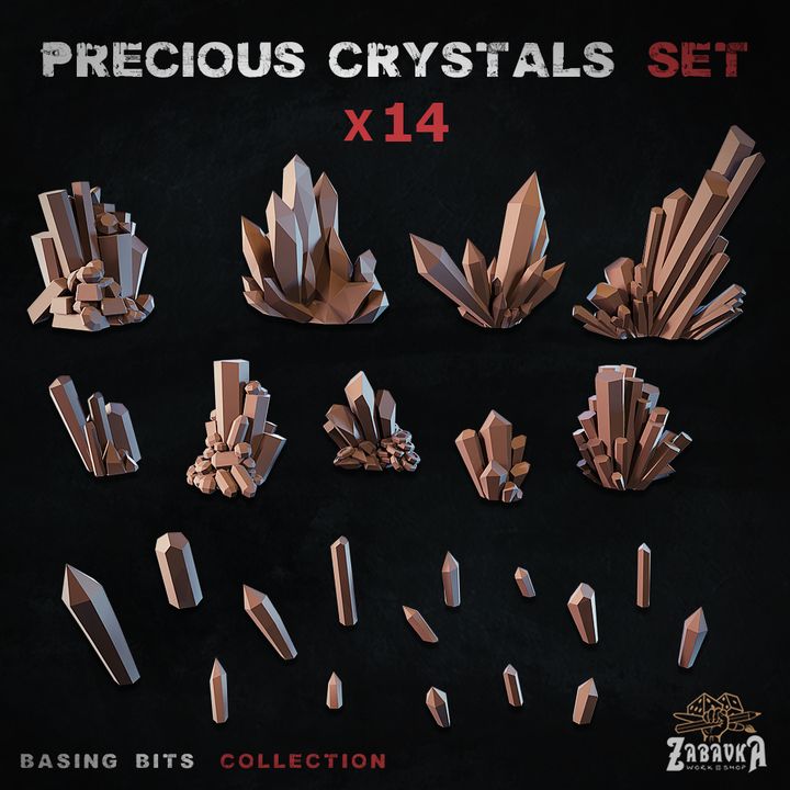 3D Printable Precious Сrystals - Basing Bits by Zabavka Workshop