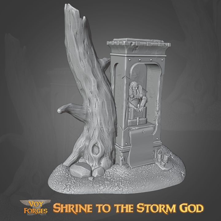 3D Printable Shrine to the Storm God by Voy Forges