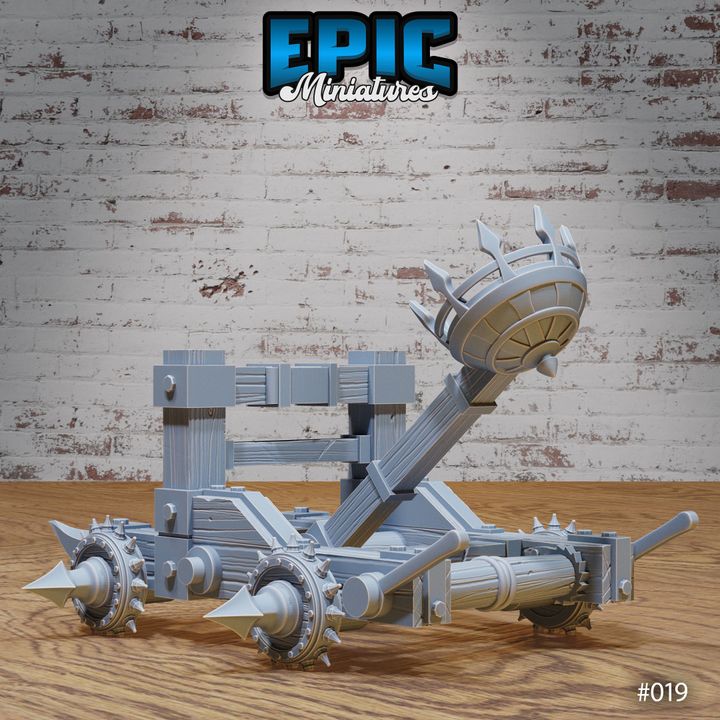 3D Printable Dark Elf Catapult Set / Elven Fighter / Elvish Ballistic ...