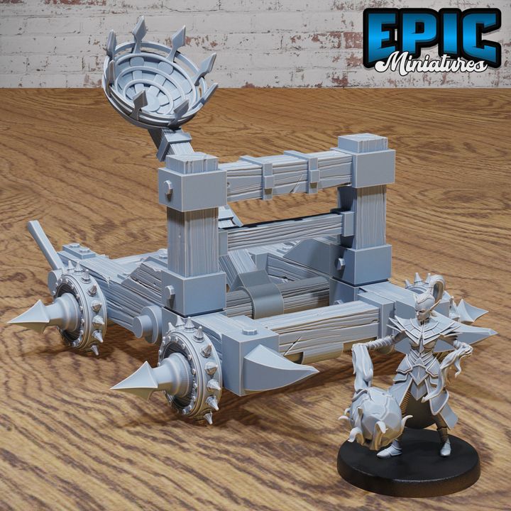 3D Printable Dark Elf Catapult Set / Elven Fighter / Elvish Ballistic ...