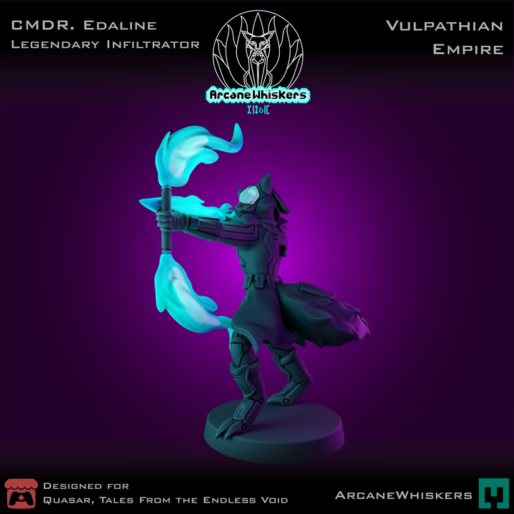 3D Printable Commander Edaline Witchblood by Arcane Whiskers