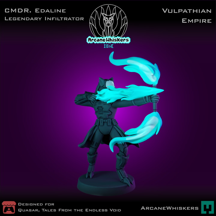 3D Printable Commander Edaline Witchblood by Arcane Whiskers