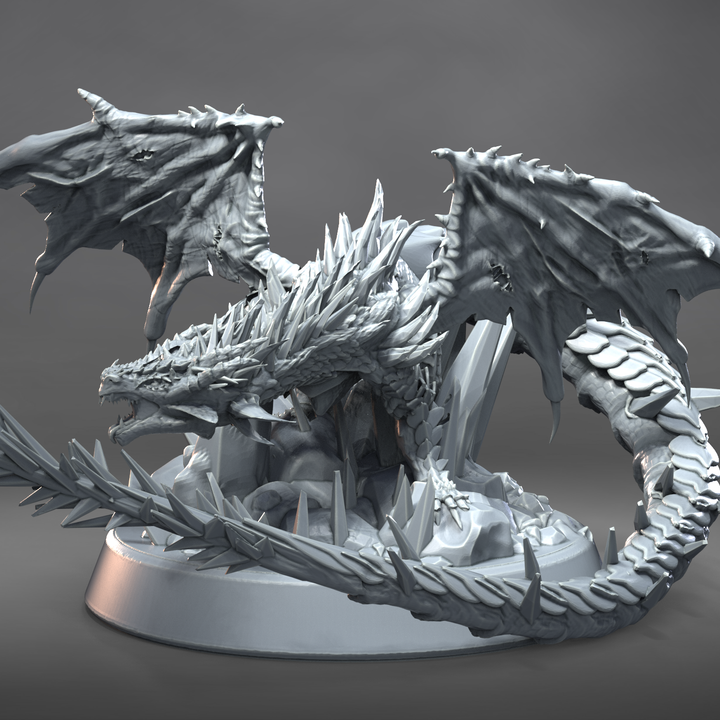 3D Printable ICE DRAGON by BROKEN SWORD MINIATURES
