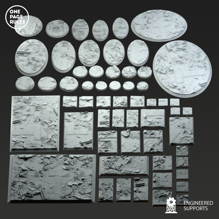3D Printable Urban Terrain - Bases by One Page Rules
