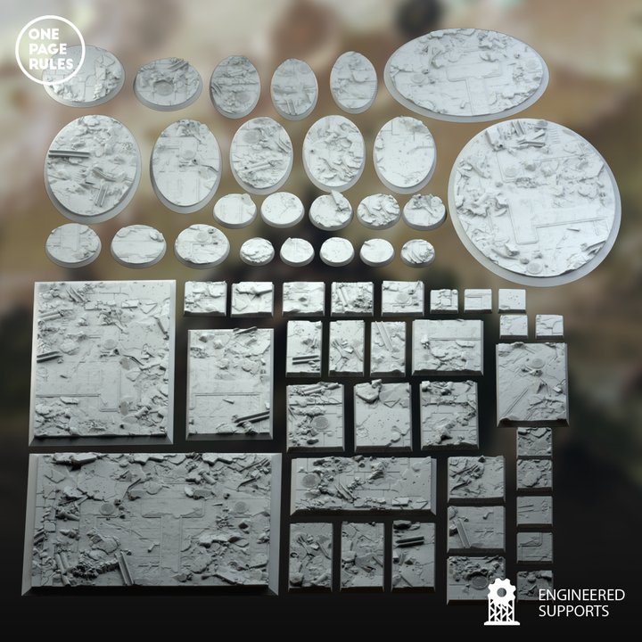 3D Printable Urban Terrain - Bases by One Page Rules