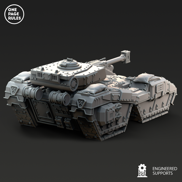 3D Printable Heavy Tank - Human Defense Force by One Page Rules
