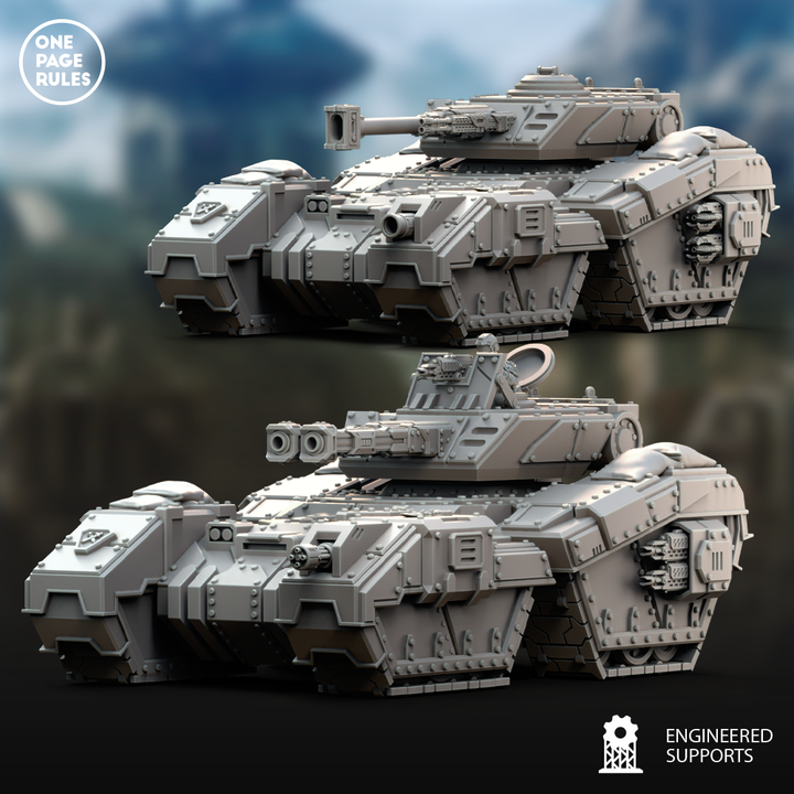 3D Printable Heavy Tank - Human Defense Force by One Page Rules