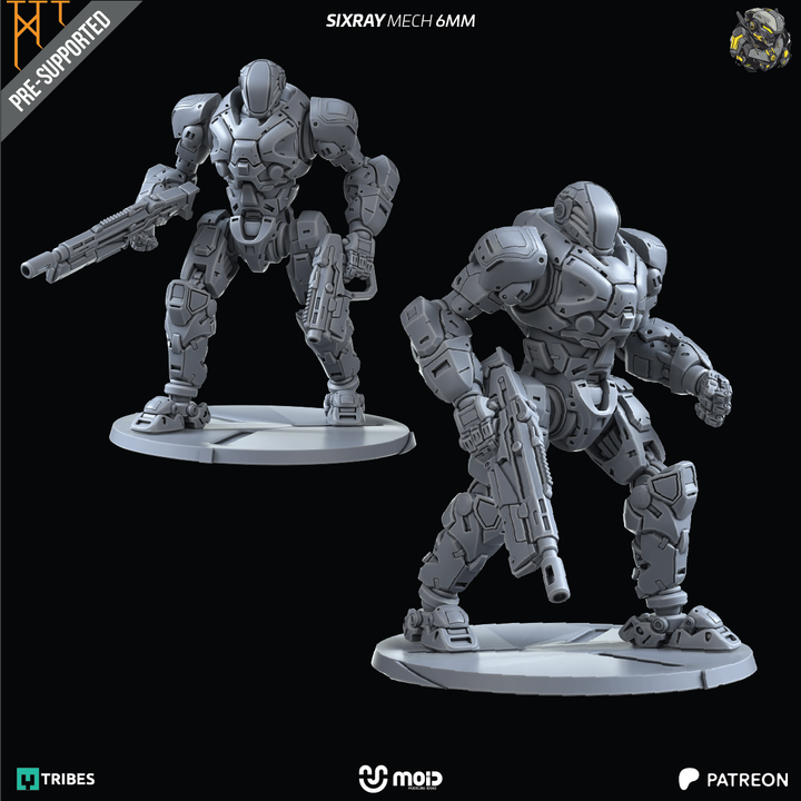 3D Printable SIXRAY - 01 Mech 6mm by Moid