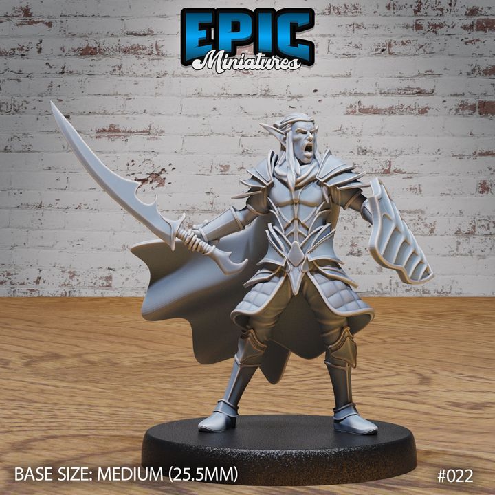 3D Printable Dark Elf Army Knight / Elven Fighter / Elvish Warrior ...