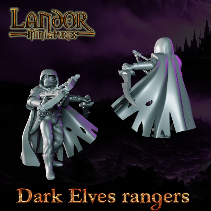 3D Printable Dark Elves Rangers by Landor Miniatures