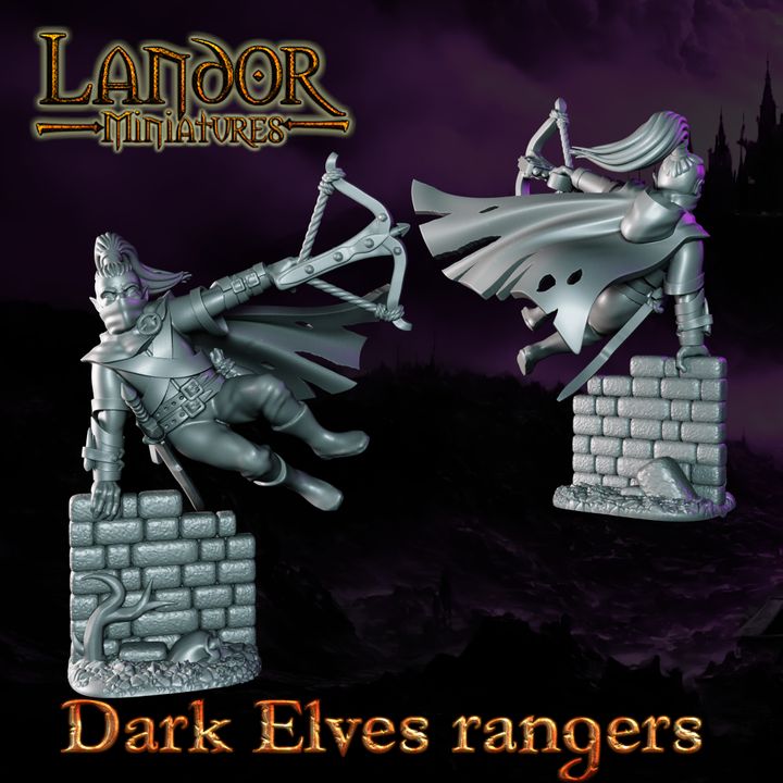 3D Printable Dark Elves Rangers by Landor Miniatures