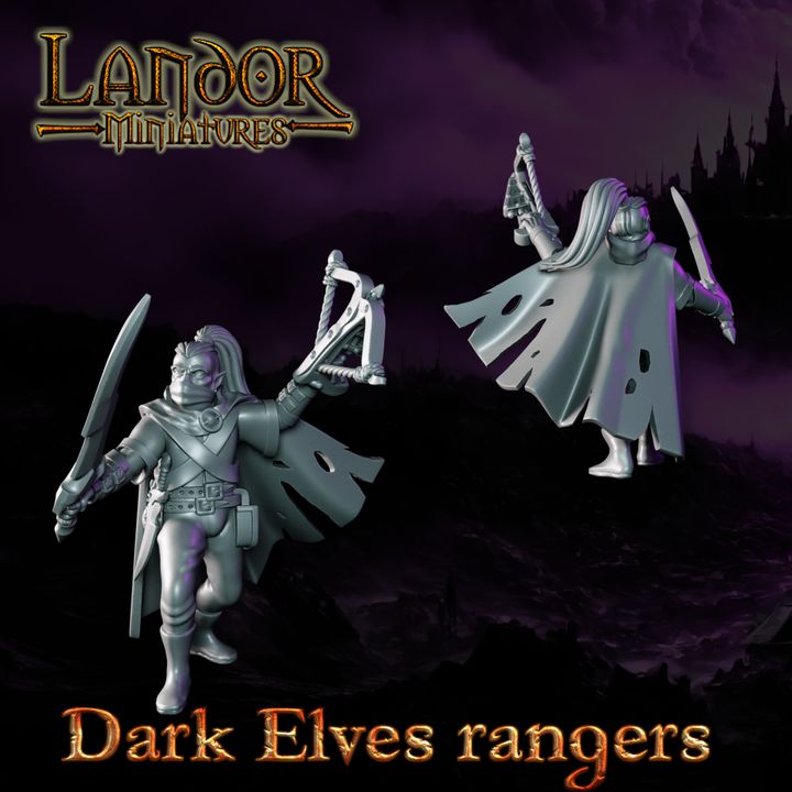 3D Printable Dark Elves Rangers by Landor Miniatures