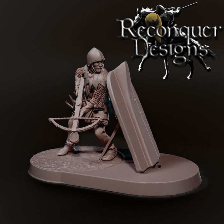 3D Printable Pavise Shields and Half Base (for 25mm round) by Reconquer ...