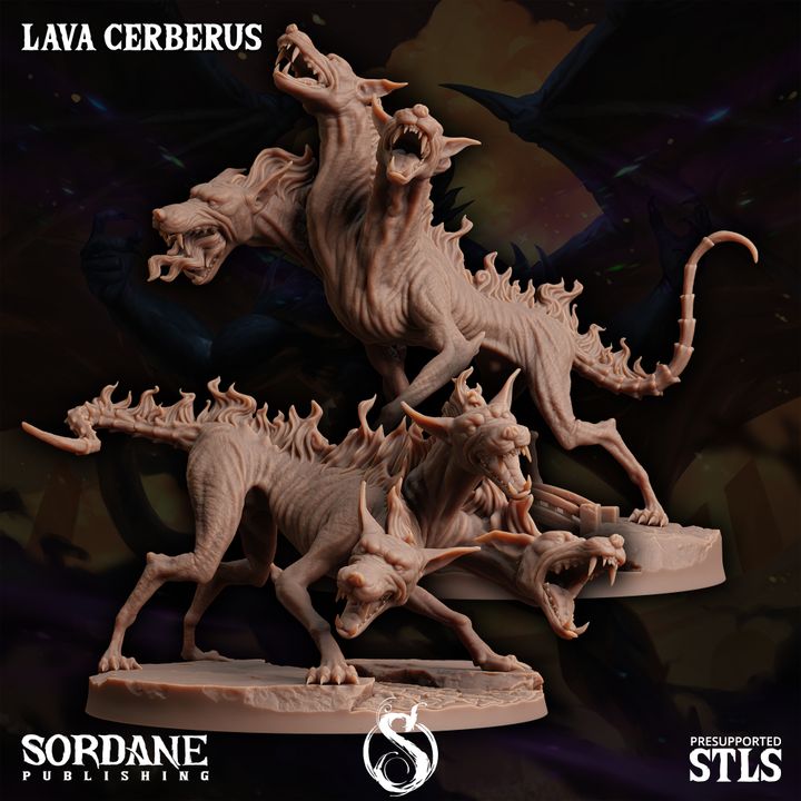 3D Printable Lava Cerberus by Sordane Publishing