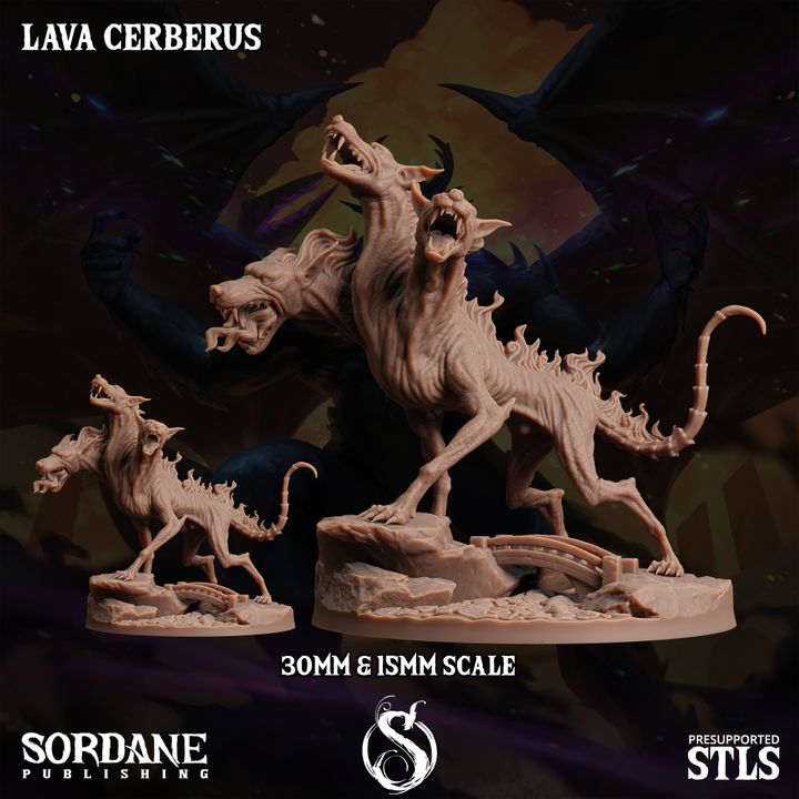 3D Printable Lava Cerberus by Sordane Publishing
