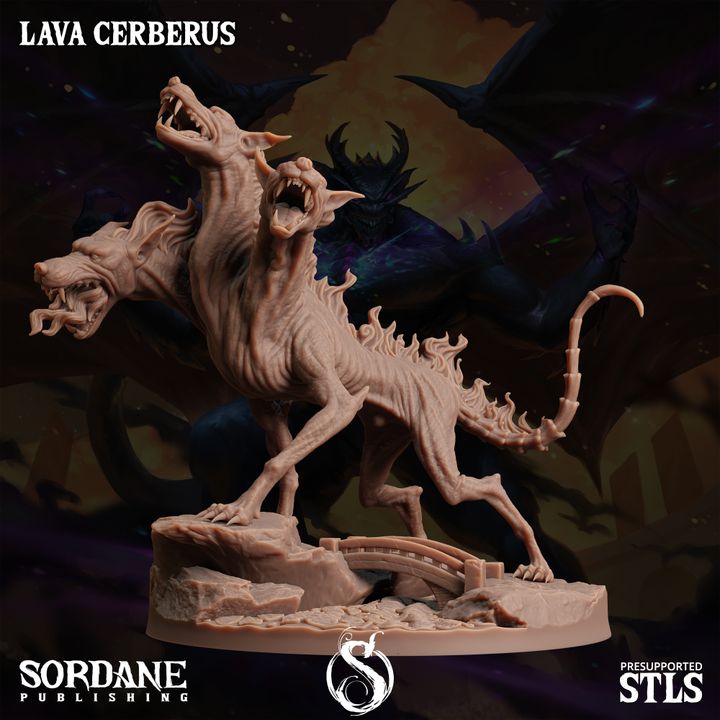 3D Printable Lava Cerberus by Sordane Publishing