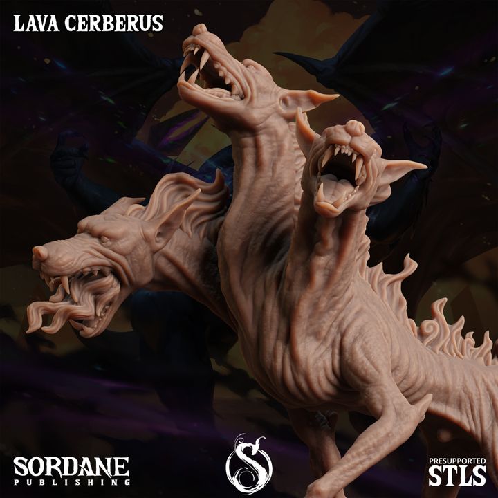 3D Printable Lava Cerberus by Sordane Publishing