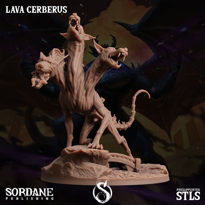 3D Printable Lava Cerberus by Sordane Publishing