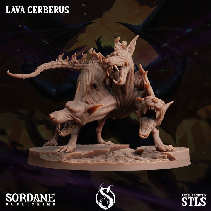 3D Printable Lava Cerberus by Sordane Publishing