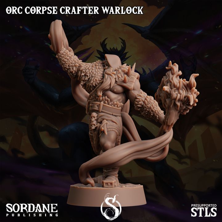 3D Printable Orc Corpse Crafter Warlock by Sordane Publishing