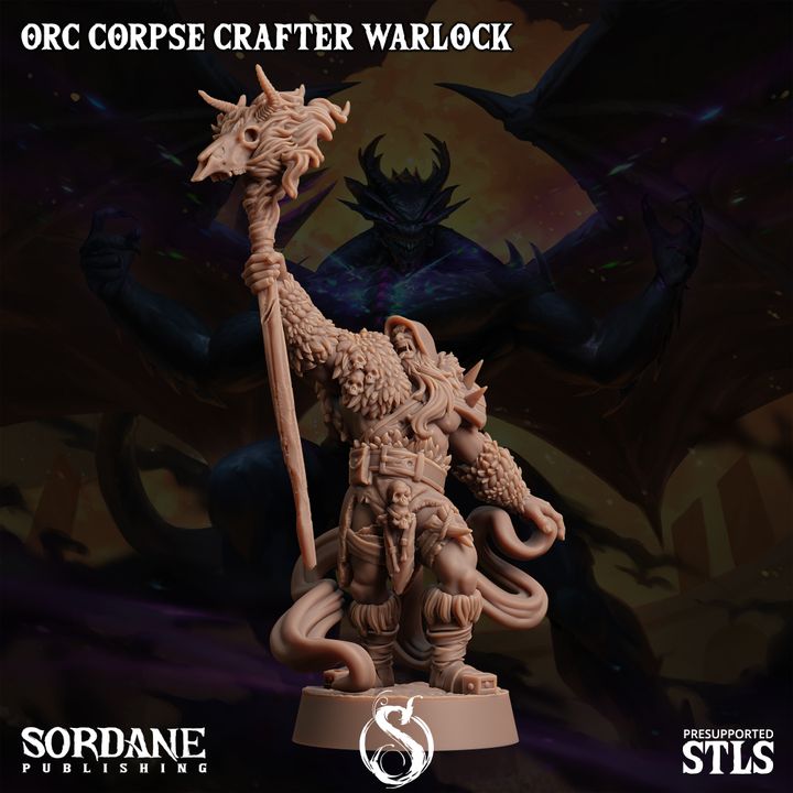 3D Printable Orc Corpse Crafter Warlock by Sordane Publishing