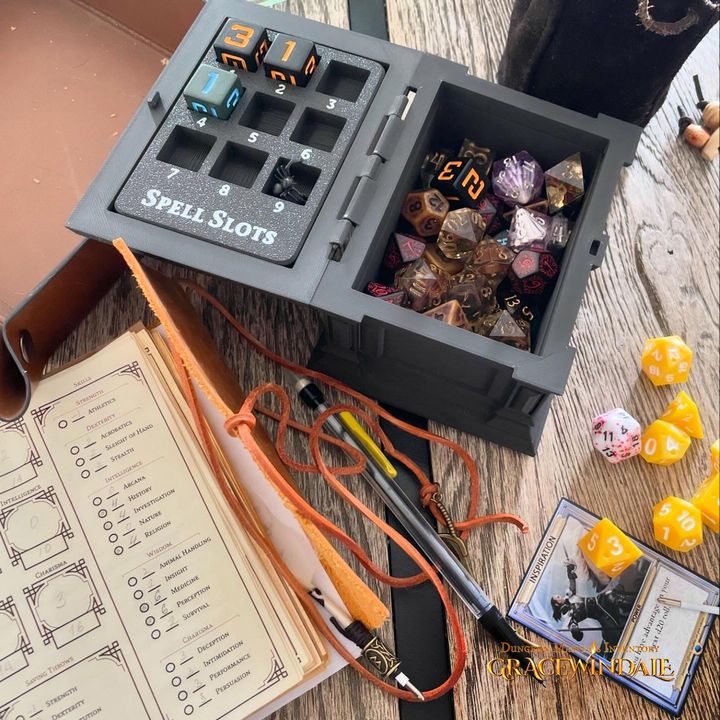 3D Printable DM Inventory: Dice Case & Spell Slot Tracker by ...
