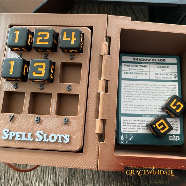 3D Printable DM Inventory: Dice Case & Spell Slot Tracker by ...